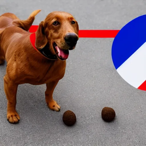 dog making poop on russian flag | Stable Diffusion | OpenArt