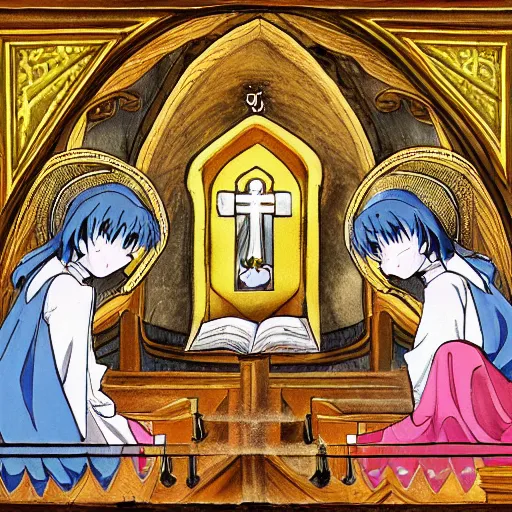 beautiful detailed illustration of catholic anime | Stable Diffusion