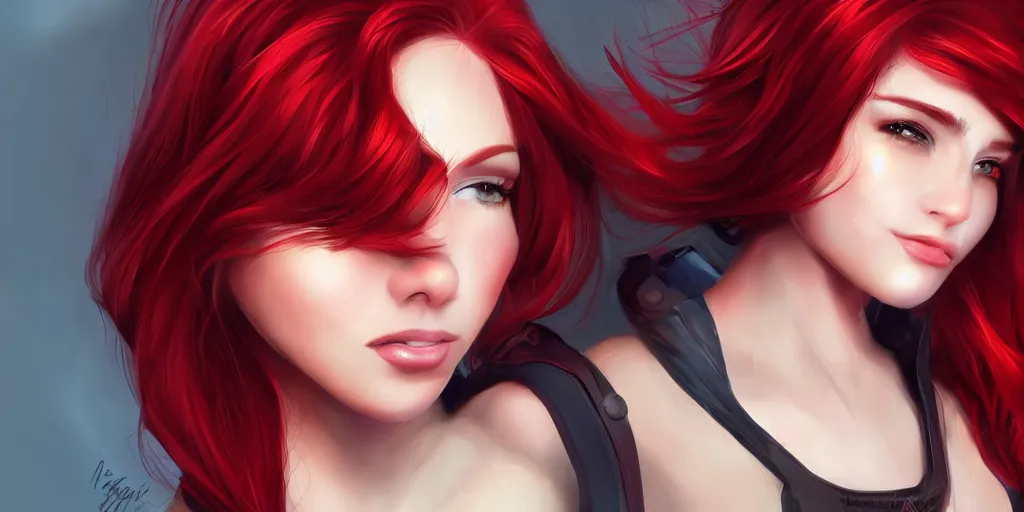 a gorgeous red-haired female mechanic, headshot, in | Stable Diffusion ...