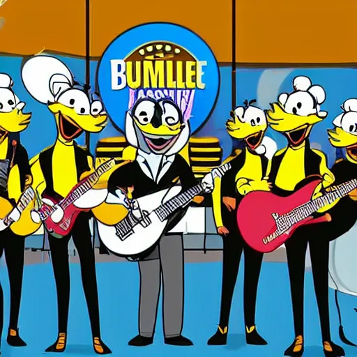 music band of bumblebees on stage in the style of an | Stable Diffusion ...