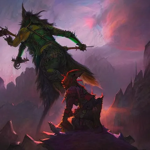 goblin attacking an elf from behind, beautiful | Stable Diffusion | OpenArt
