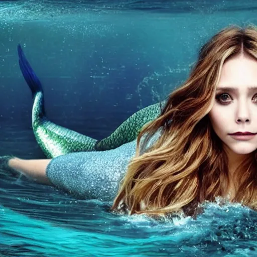 elizabeth olsen as a mermaid | Stable Diffusion