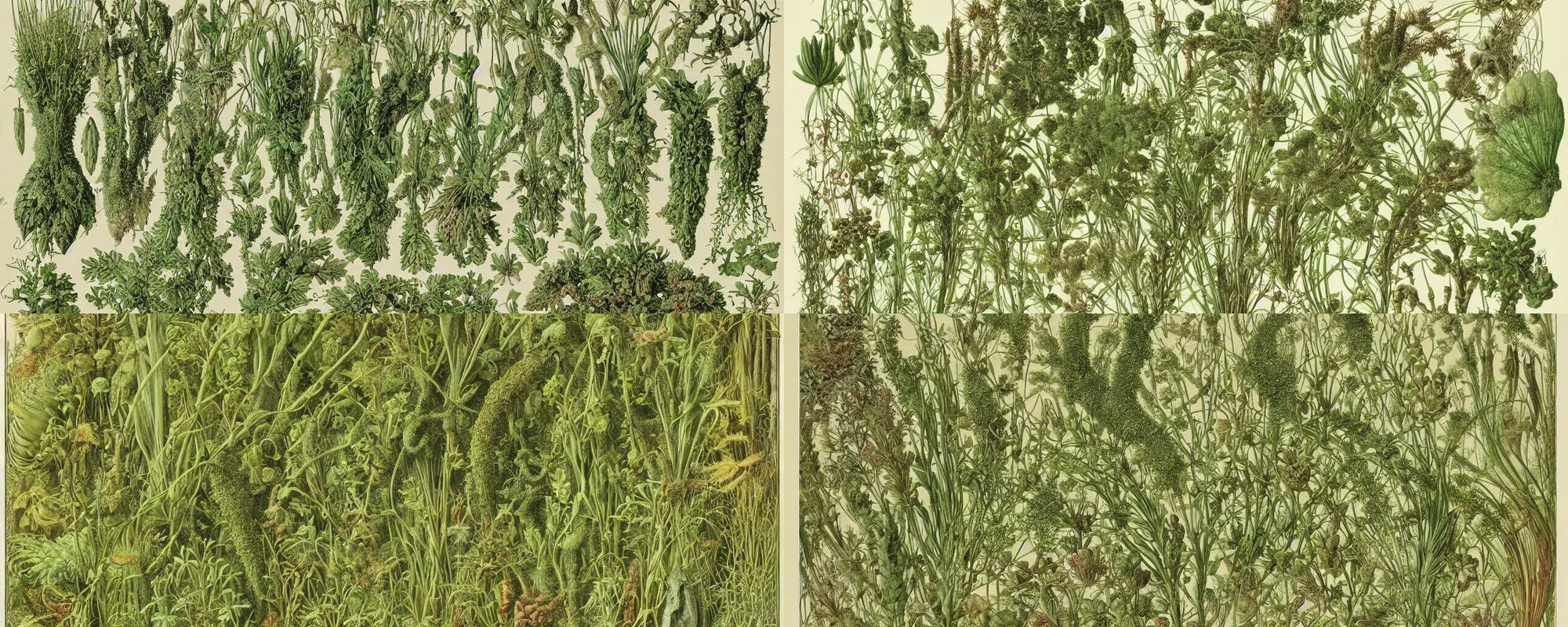 swamp moss scientific vintage botanical illustration | Stable Diffusion