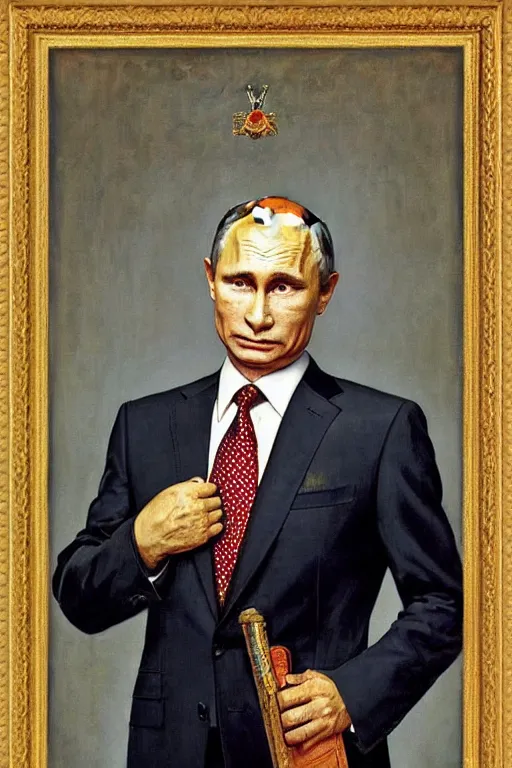 vladimir putin. masonic painting by norman rockwell | Stable Diffusion ...