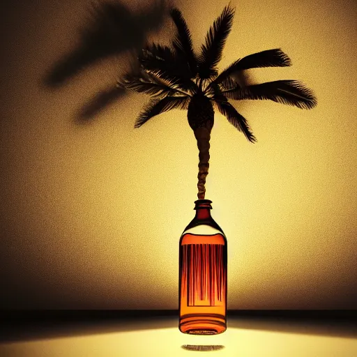 a palm tree inside a bottle, octane render, sharp | Stable Diffusion ...