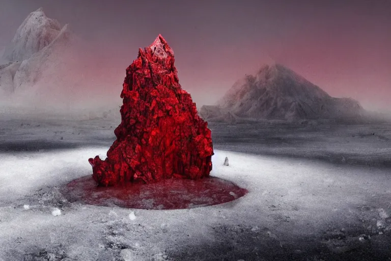 a large red crystal overgrowth sitting in the middle | Stable Diffusion ...