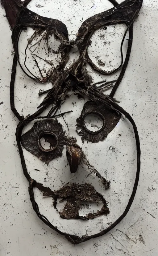 a mangled owl wearing a metal mask | Stable Diffusion | OpenArt