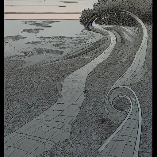 a crossroad between life and death, landscape, drawing | Stable ...