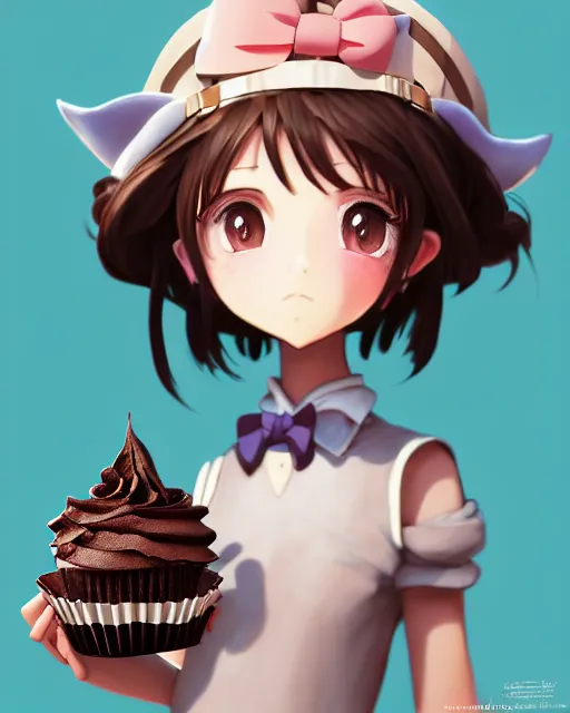 a girl as ( personification of chocolate cupcake ), | Stable Diffusion ...
