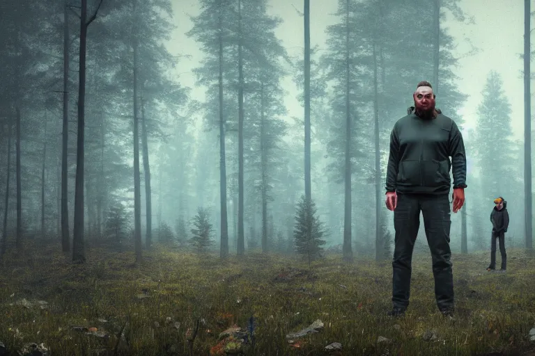 a scary man staring at you with a creepy smile showing | Stable Diffusion