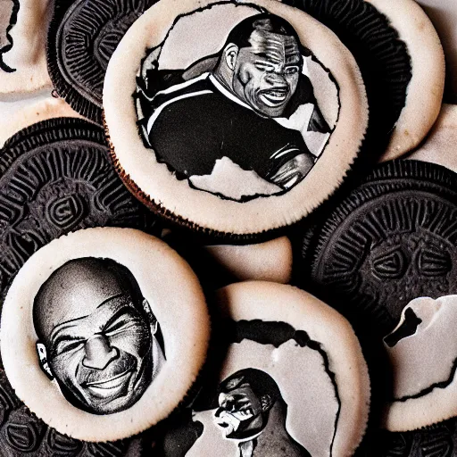 portrait of Mike Tyson embossed in an Oreo cookie | Stable Diffusion