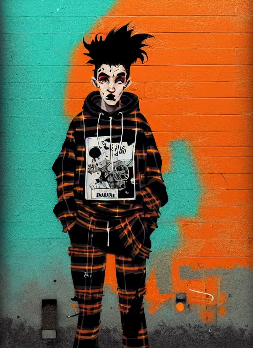 highly detailed portrait of a sewer punk guy, tartan | Stable Diffusion ...