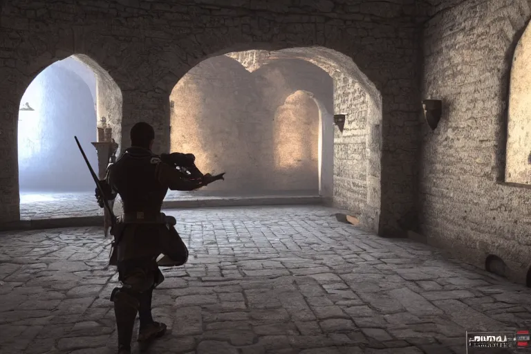first person point of view of a gunner in a medieval | Stable Diffusion