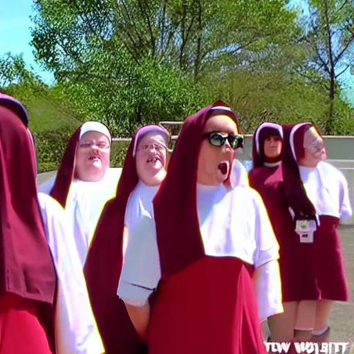 group of nuns taking a selfie with a selfiestick, | Stable Diffusion ...