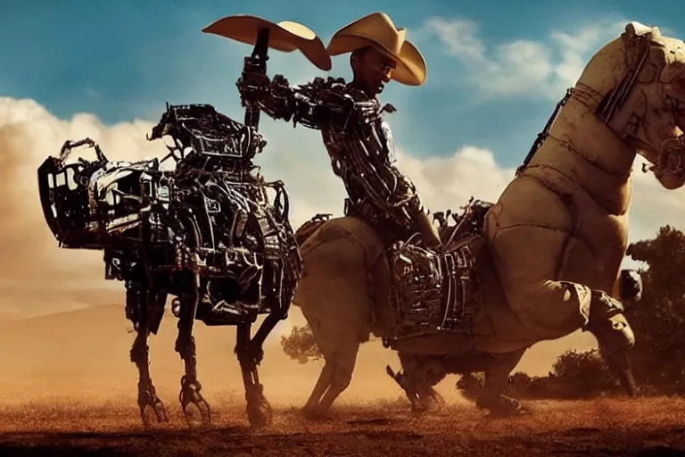 a giant mechanical cowboy piloted by will smith. ultra | Stable ...