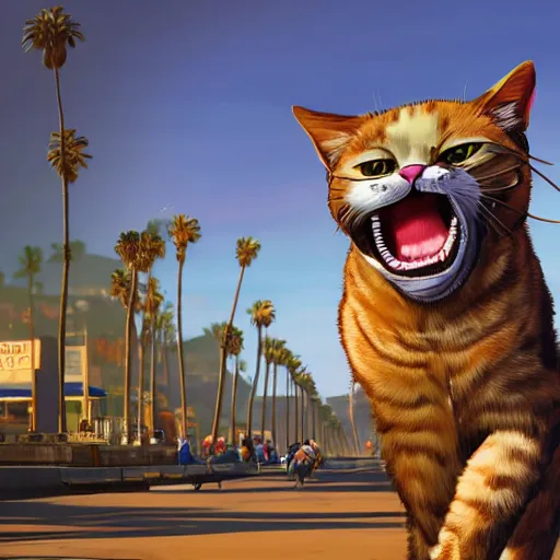 anthropomorphic cat, GTA 5 loading screen, Santa | Stable Diffusion ...