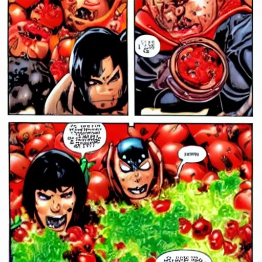 attack of the killer's tomatoes. marvel style | Stable Diffusion | OpenArt