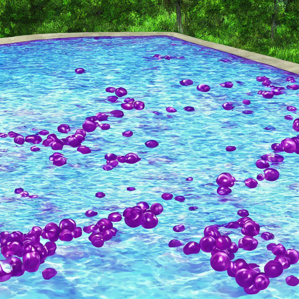 A computer levitating above a pool with a white | Stable Diffusion ...