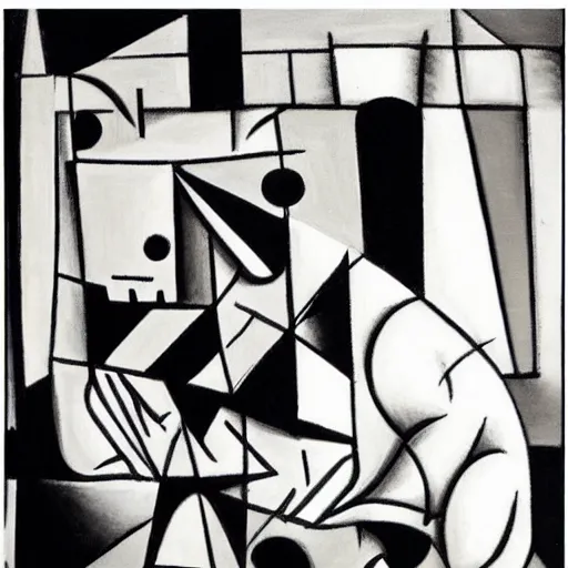 black and white picasso cubism detailed super large | Stable Diffusion ...