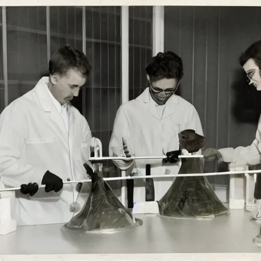 fox animal scientists conducting experiments in a lab | Stable ...