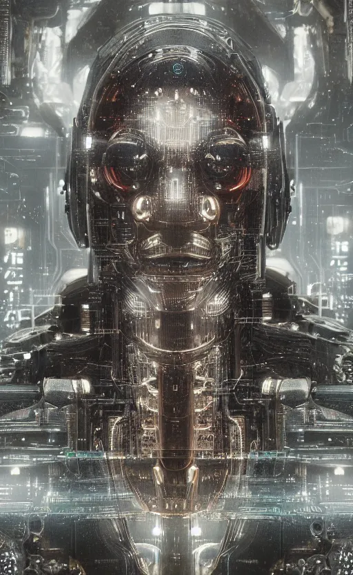 an intricate, detailed face of an android, translucent | Stable ...