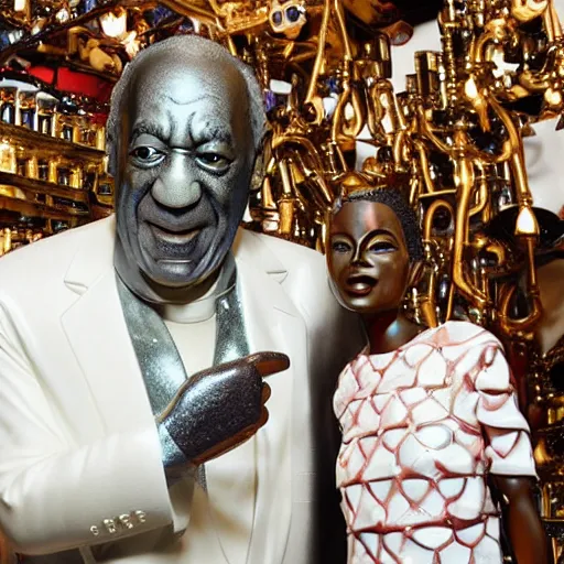 Bill Cosby metallic sculpture toasting an audience | Stable Diffusion ...