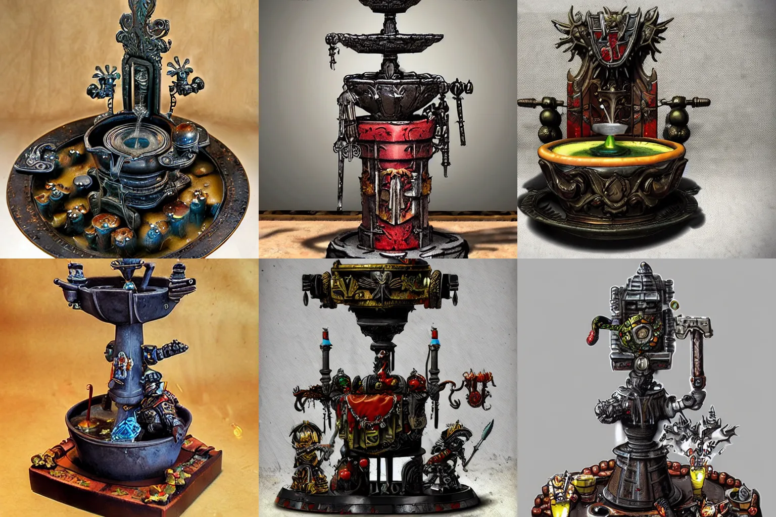 Ornate gravy fountain, Warhammer 40K art style | Stable Diffusion | OpenArt