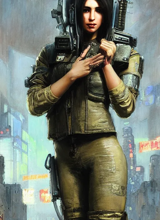 Nikki. beautiful cyberpunk female USN marine wearing a | Stable ...