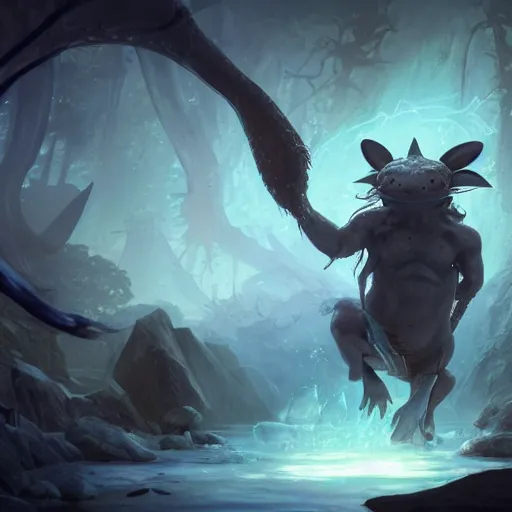 Anthropomorphized Axolotl casting epic spell, magic | Stable Diffusion ...