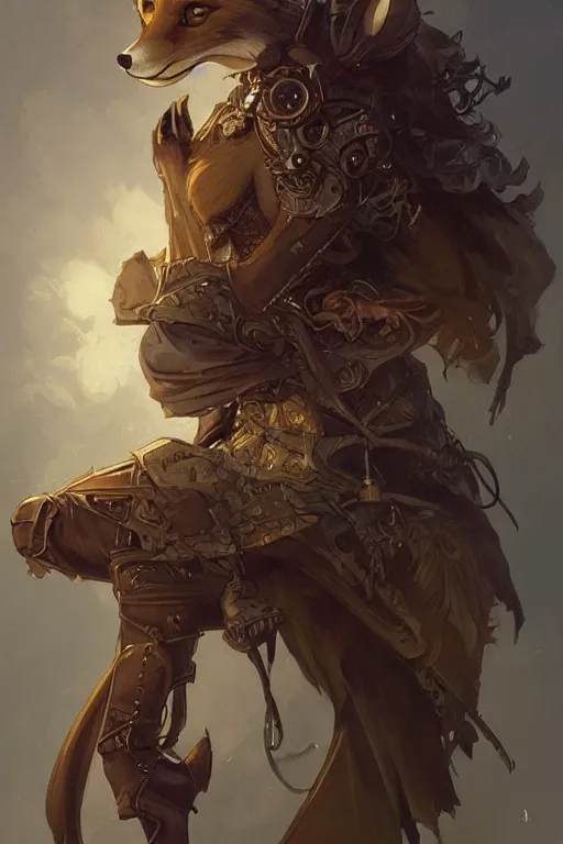 heroic character design of anthropomorphic fox, | Stable Diffusion