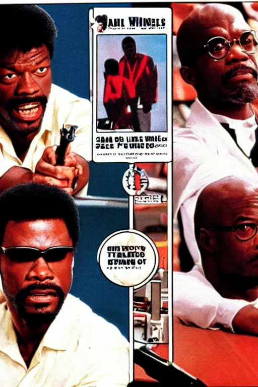 trading card of jules winfield, sam jackson in pulp | Stable Diffusion