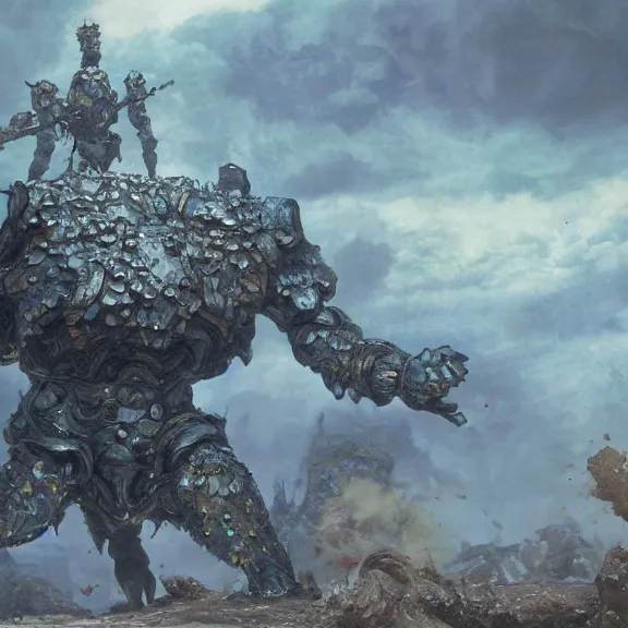 labradorite, armoured chaos golem still frame from | Stable Diffusion ...