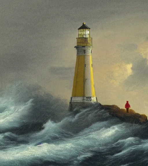 detailed illustration of a 1 8 th century lighthouse | Stable Diffusion ...