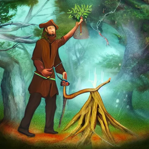 a sorcerer holding secateurs in hand, preparing to cut | Stable ...