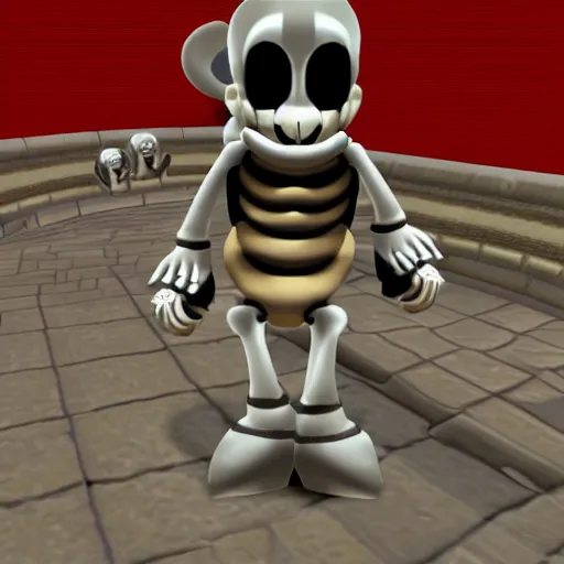 A skeleton in the game Super Mario 64, Mario:0 | Stable Diffusion