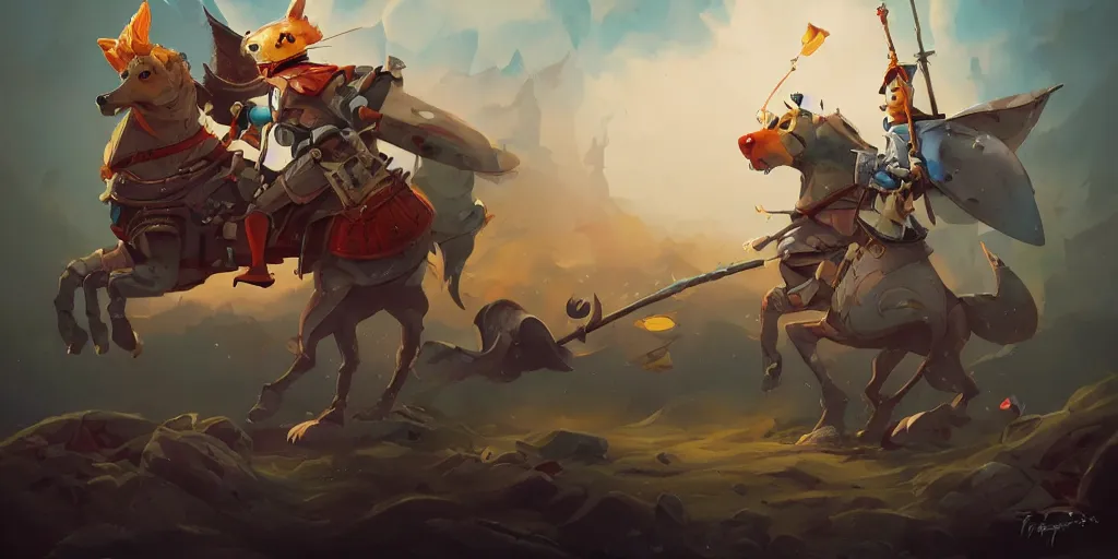 beautiful painting of a fantasy corgi knight, by Goro | Stable ...