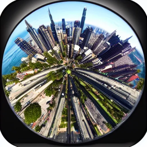 Grand Theft Auto 5 fisheye lens | Stable Diffusion