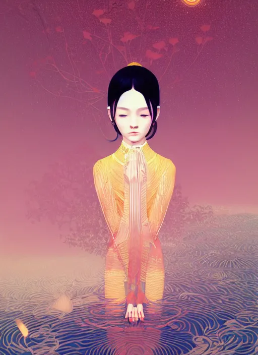 nezha awakened in the lotus by ilya kuvshinov and | Stable Diffusion