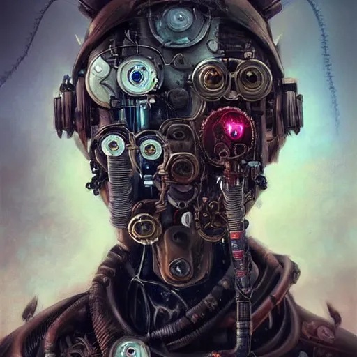 portrait painting of a steampunk cyborg transhumanism, | Stable ...