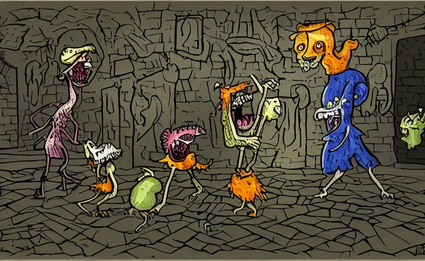 monsters dancing in a dungeon, digital art | Stable Diffusion | OpenArt