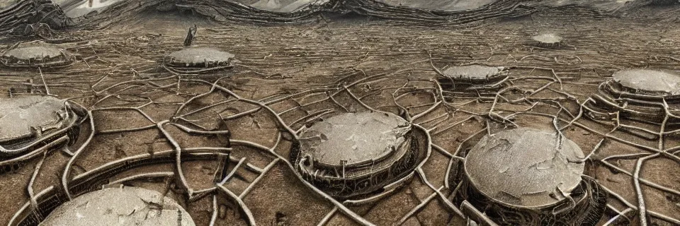 Dystopian alien landscape, mysterious technology | Stable Diffusion ...