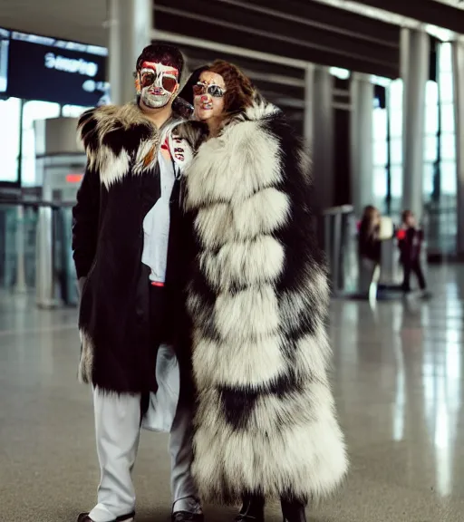 two people with holstein pattern fur skin at the | Stable Diffusion ...