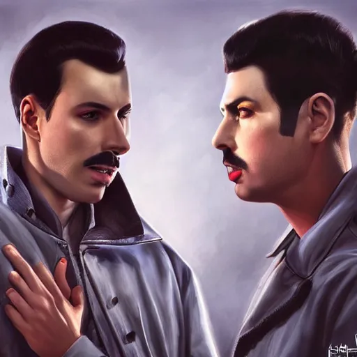 wide - angle shot of egor letov and freddy mercury, | Stable Diffusion | OpenArt