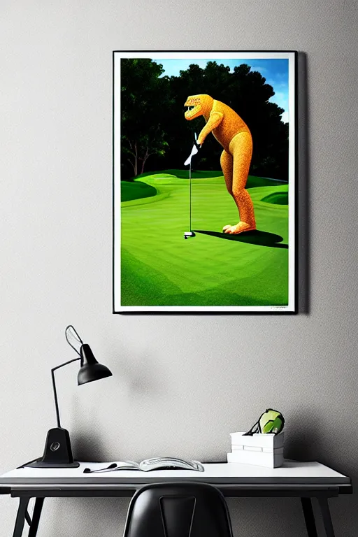 t - rex playing golf poster | Stable Diffusion | OpenArt
