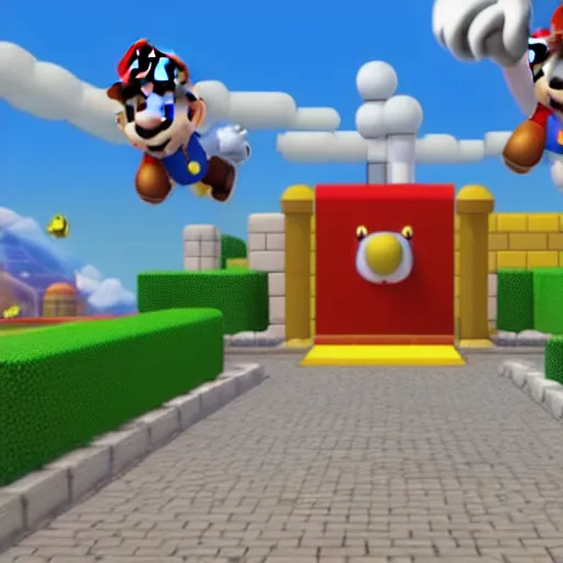 Super mario 64 level, rendered in unreal engine | Stable Diffusion ...