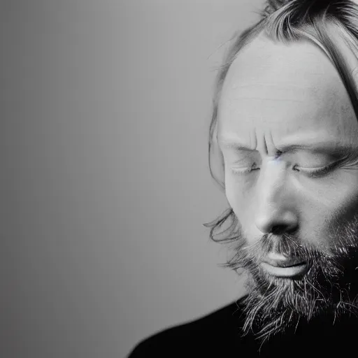 Thom Yorke singer songwriter long beard, a photo by | Stable Diffusion | OpenArt