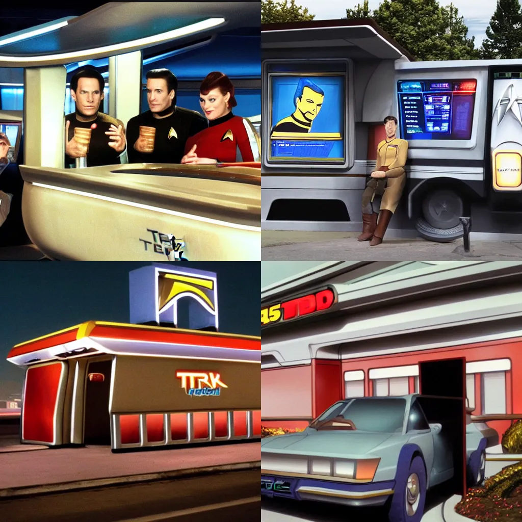 Star Trek TNG Enterprise-D at a McDonald's | Stable Diffusion | OpenArt