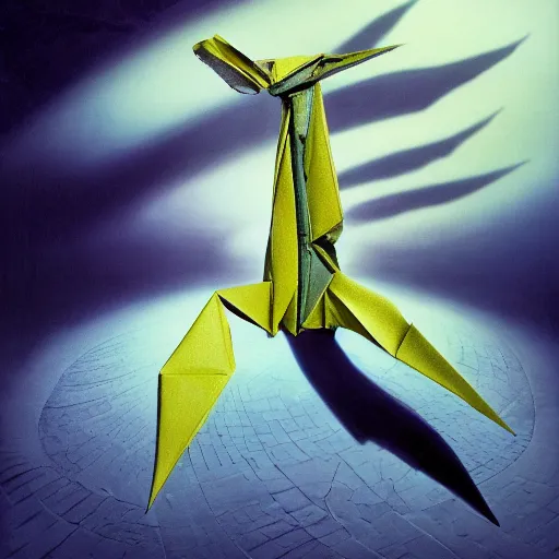 3 / 4 view of a an origami alien, ground - level | Stable Diffusion ...