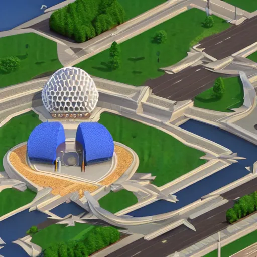 isometric stylized EPCOT, screenshot from VMK, | Stable Diffusion | OpenArt