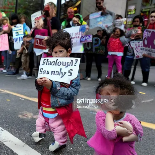 Toddlers protesting infront of a daycare centre, news | Stable ...